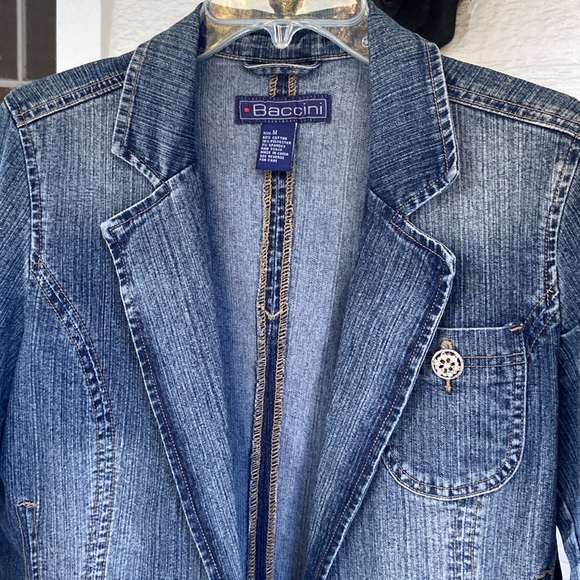 Baccini | Jackets & Coats | Denim Jacket Wpatch Pockets And Beautiful ...